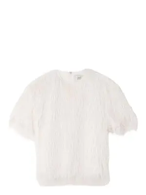 Loulou De Saison Zaro Fringed Jersey Top - White