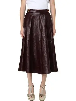 Elisabetta Franchi A-Line Midi Skirt Wine