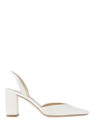 DANIELLE FRANKEL Juno Satin Slingback Pumps - Ivory