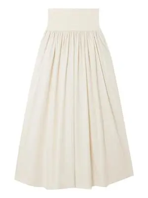 ESSE STUDIOS Gathered Organic Cotton-Poplin Maxi Skirt