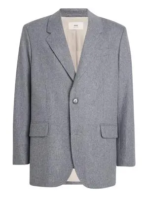AMI Paris Wool Oversized Blazer - Grey