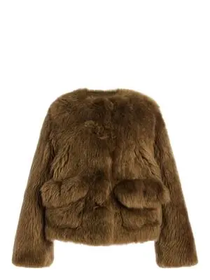 Altuzarra Maury Shearling Short Coat - Brown
