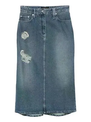 Simone Rocha Distressed-effect Midi Skirt - Blue