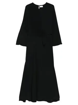 P.a.r.o.s.h Belted Flared Dress - Black