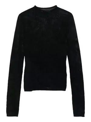 Patrizia Pepe Lace Crew-neck Sweater - Black