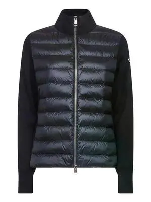 Moncler Knitted-sleeve Padded Jacket - Blue