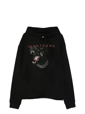 IH NOM UH NIT Dog-print Cotton Hoodie - Black