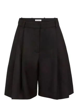 Nina Ricci Pleated High-waisted Shorts - Black