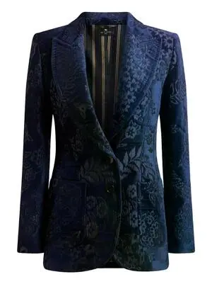 Etro Floral Jacquard Blazer - Blue