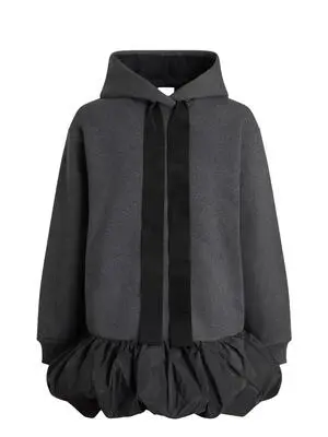 PATOU Hooded Dress With Ruffle Hem - Grey