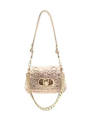 Liu Jo Embroidered Mini Bag With Chain Strap - Neutrals