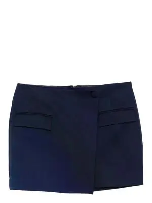 Patrizia Pepe Wrap-front Mini Skirt - Blue