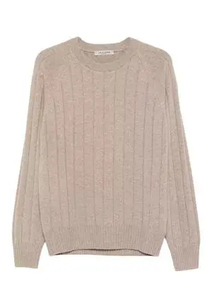 FILERIA Ribbed Crew-neck Sweater - Neutrals