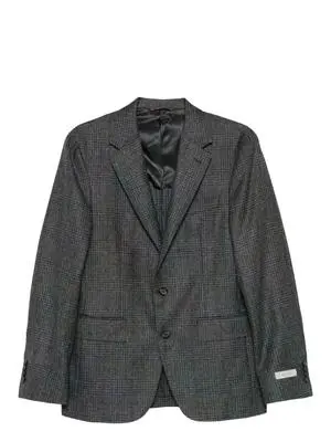 Canali Checked Wool Blazer - Grey