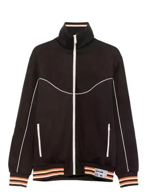 GOLDEN GOOSE Ribbed Panel Zip-up Jacket - Brown