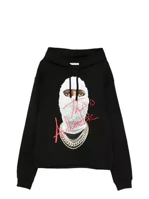 IH NOM UH NIT Graphic-print Cotton Hoodie - Black