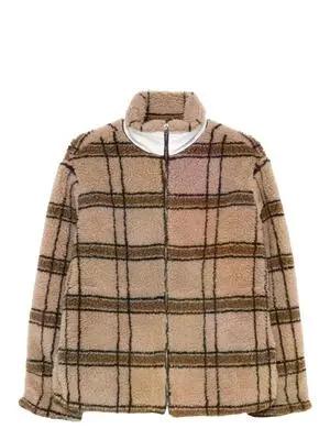 RANRA Checked Teddy Jacket - Brown