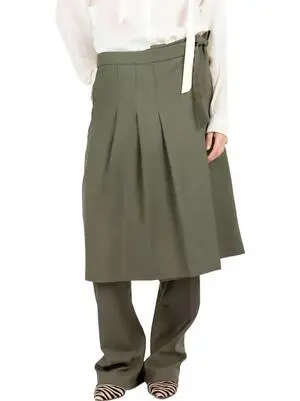 SOCIETE ANONYME Pleated Wrap Midi Skirt - Green
