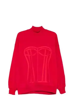 HAMZA Corset Graphic Sweatshirt - Red