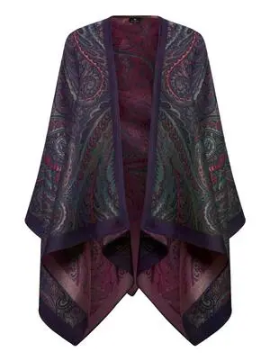 Etro Paisley Open-front Cape - Blue