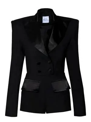 VESTIAIRE D'UN OISEAU LIBRE Peak-lapel Playsuit - Black