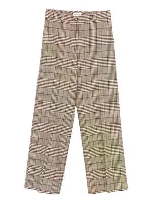 P.a.r.o.s.h Checked Straight-leg Trousers - Brown