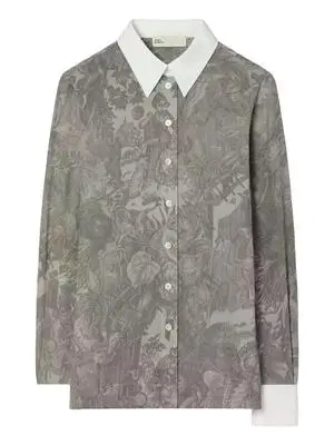 Tory Burch Printed Viscose Shirt - Grey