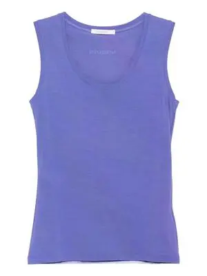 Patrizia Pepe U-neck Tank Top With Fly Detail - Purple