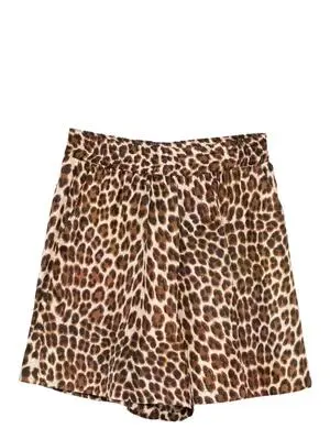 P.a.r.o.s.h Leopard Print Short Shorts - Brown