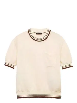 Prada Short-sleeve Pocket Sweater - Neutrals