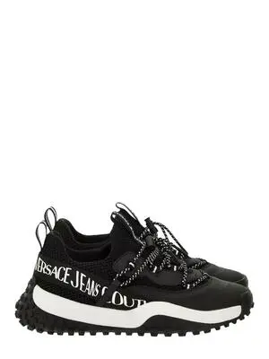 Versace Logo Detail Mesh Trainers - Black