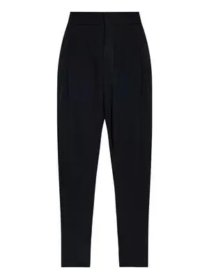 Giorgio Armani Pleated Wool Straight-leg Trousers - Black
