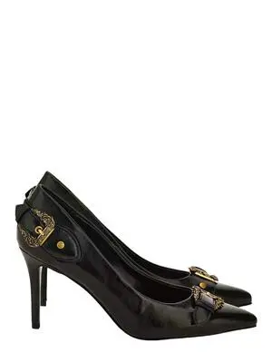 Versace Scarlett Buckle-detail Pointed-toe Pumps - Black