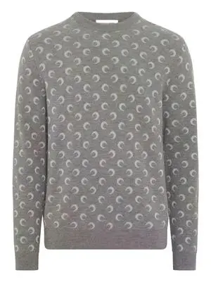 MARINE SERRE Moon-jacquard Knit Sweater - Grey