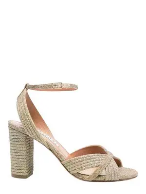 AQUAZZURA 90mm Very Sundance Ankle-strap Sandals - Gold