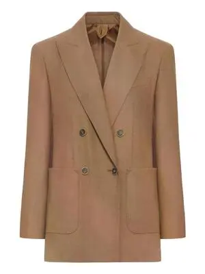 Max Mara Double-breasted Cashmere Jacket - Brown