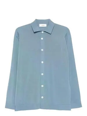LARDINI Long-sleeve Button-up Shirt - Blue