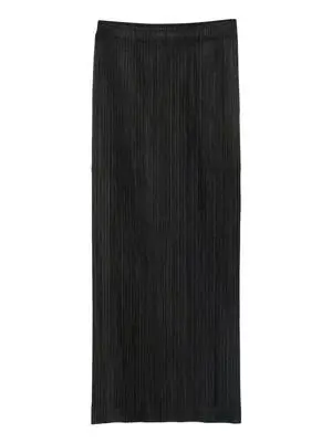 Issey Miyake Pleated Straight Skirt - Black