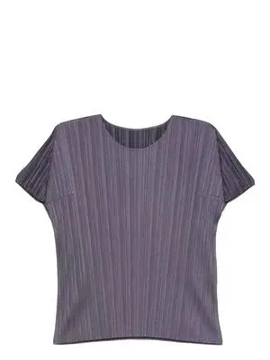 Issey Miyake Pleated Short-sleeved Top - Blue