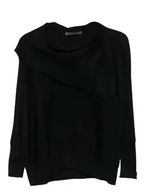 D.exterior Draped Cowl-neck Sweater - Black