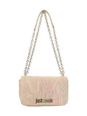 Just Cavalli Quilted Shoulder Bag With Chain Strap - Neutrals