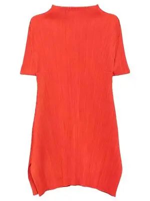 Issey Miyake Pleated High-neck Mini Dress - Red
