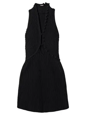 Cult Gaia Vivienne Cutout Ribbed Cotton Mini Dress - Black