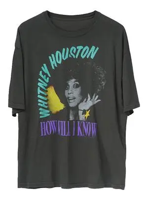 Junk Food Clothing Whitney Houston Oversized Tee - Vintage Black