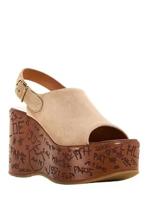 Chloé Maxime Platform Wedge Sandals - Sandy Brown
