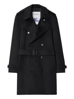 Burberry Mid-length Cashmere Hastings Trench Coat - Black