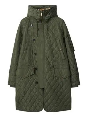 Burberry Reissued Quilted Nylon Parka - Khaki Green