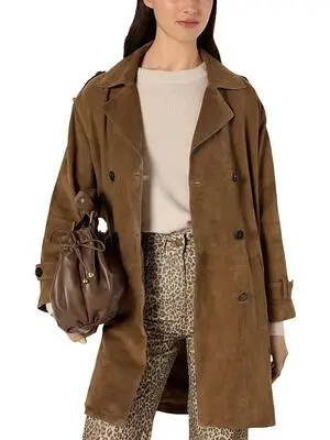 GERARD DAREL Manon Suede Trench Coat