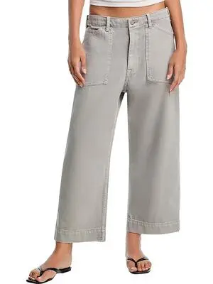 Denimist Georgia High-rise Cropped Wide-leg Jeans - Medium Gray