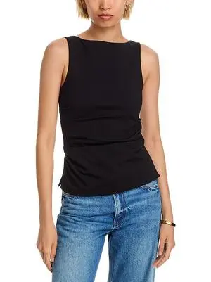 Rag & Bone Irina Ponte Shirred Tank - Black